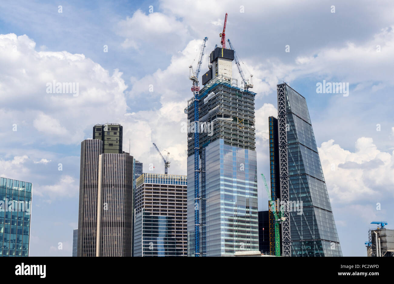 Core of partially completed 22 Bishopsgate under construction in the ...