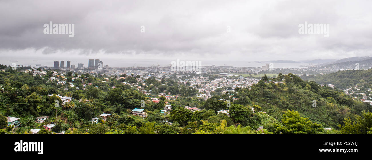 Nature and architecture in Port of Spain, Trinidad and Tobago Stock ...