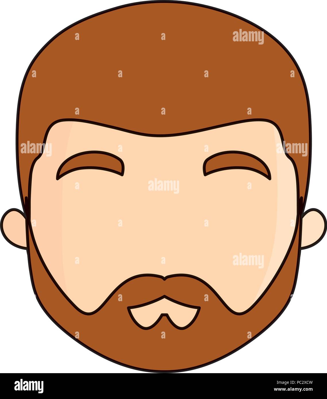 avatar man with beard over white background, vector illustration Stock ...