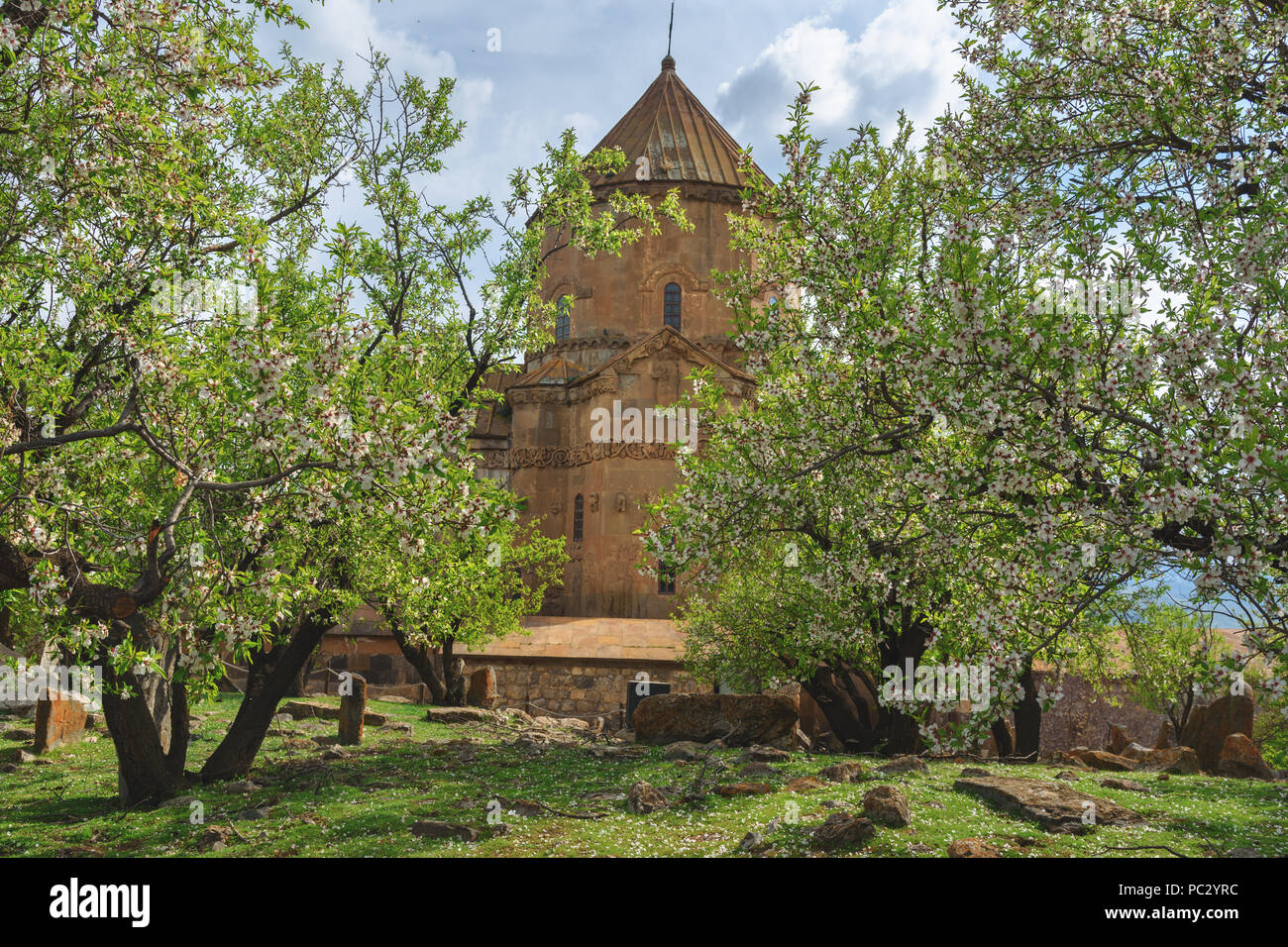 Armenian Cathedral Church of Holy Cross on Akdamar Island. Van Lake ...