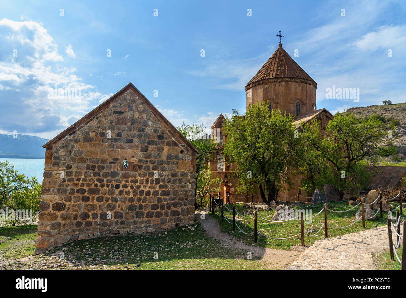 Armenian Cathedral Church of Holy Cross on Akdamar Island. Van Lake ...
