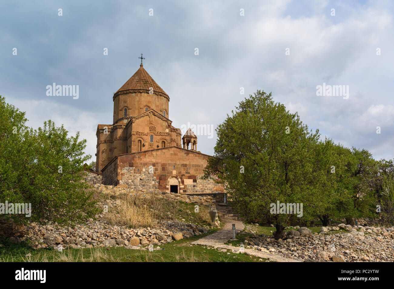 Armenian Cathedral Church of Holy Cross on Akdamar Island. Van Lake ...