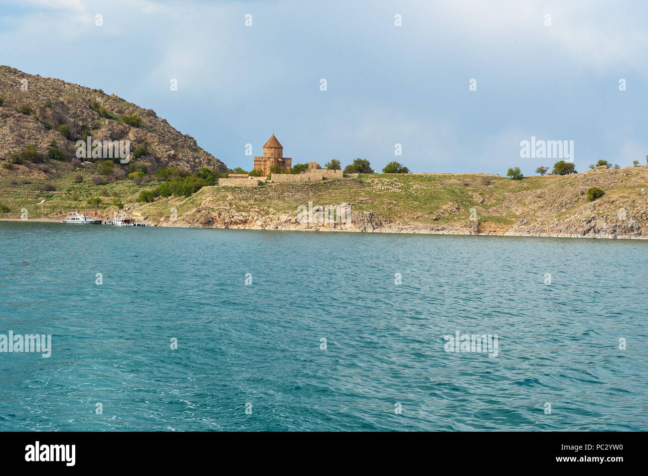View of Akdamar Island ???? Armenian Cathedral Church of Holy Cross in ...
