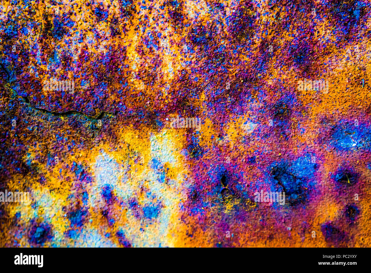 Colorful rusted steel surface with crack Stock Photo - Alamy