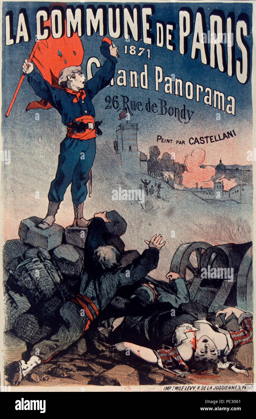 Affiche La Commune de Paris 1871, Grand Panorama 26 rue de Bondy Stock ...
