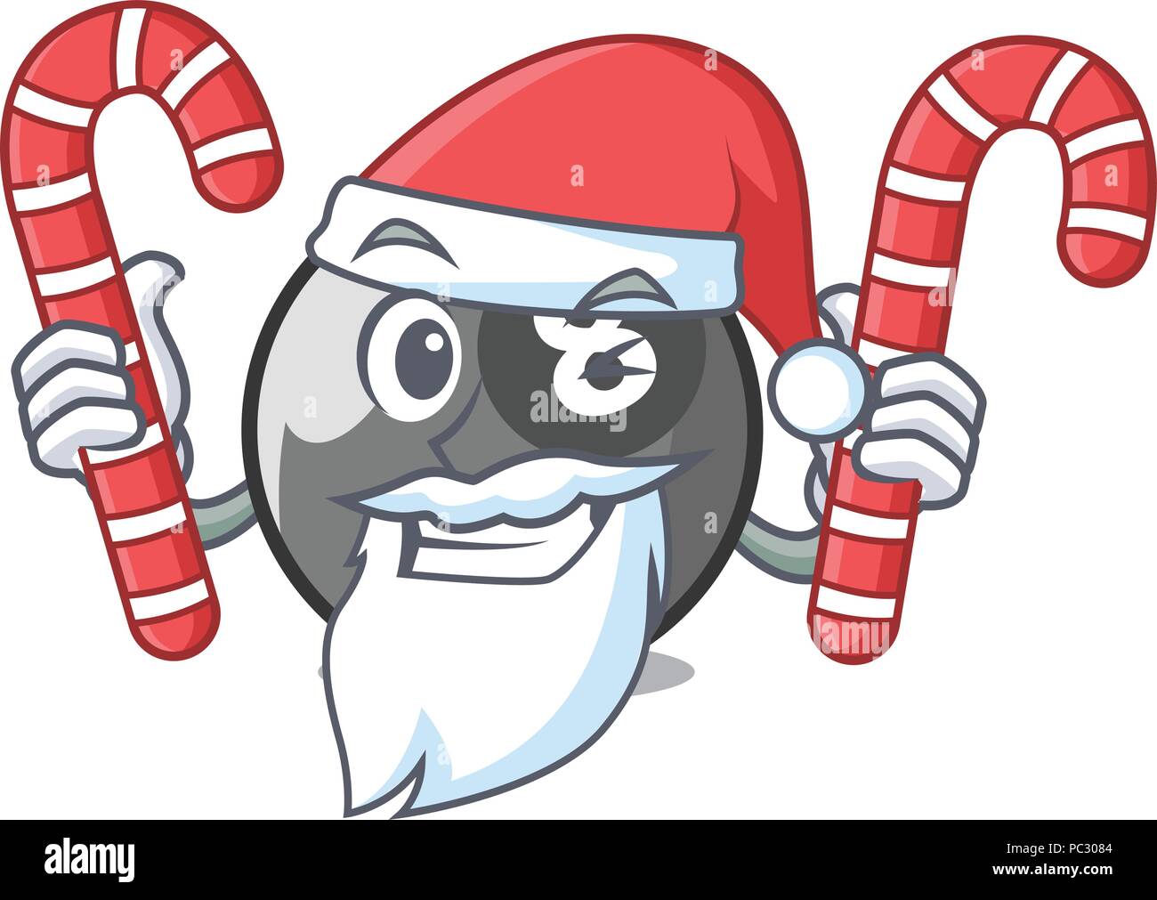 Santa with candy billiard ball mascot cartoon Stock Vector Image & Art ...