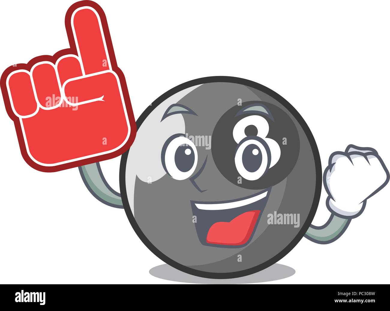 Foam finger billiard ball mascot cartoon Stock Vector Image & Art - Alamy