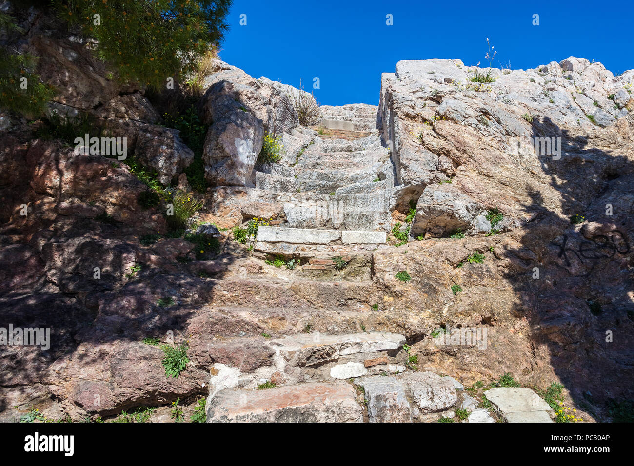 Steps leading up to the Acropolis in Athens, Greece Stock Photo - Alamy