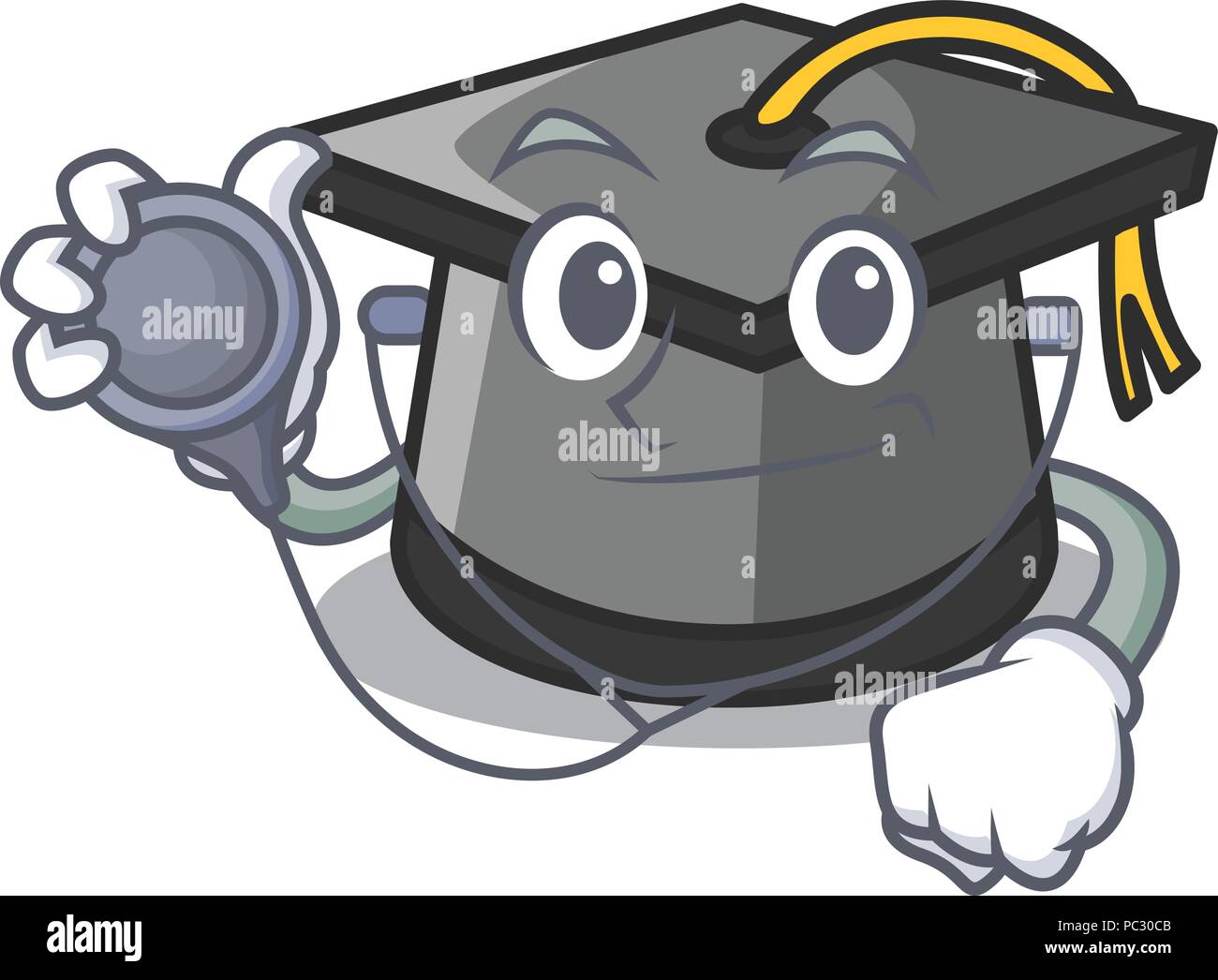Doctor graduation hat character cartoon Stock Vector Image & Art - Alamy