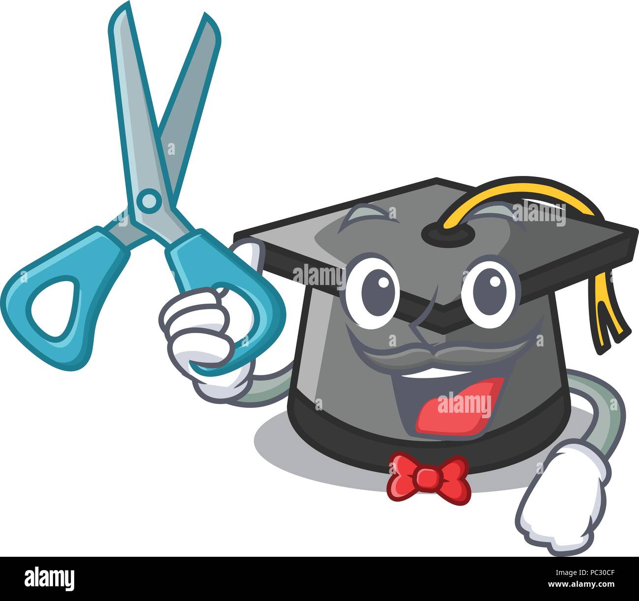 Barber graduation hat character cartoon Stock Vector Image & Art - Alamy