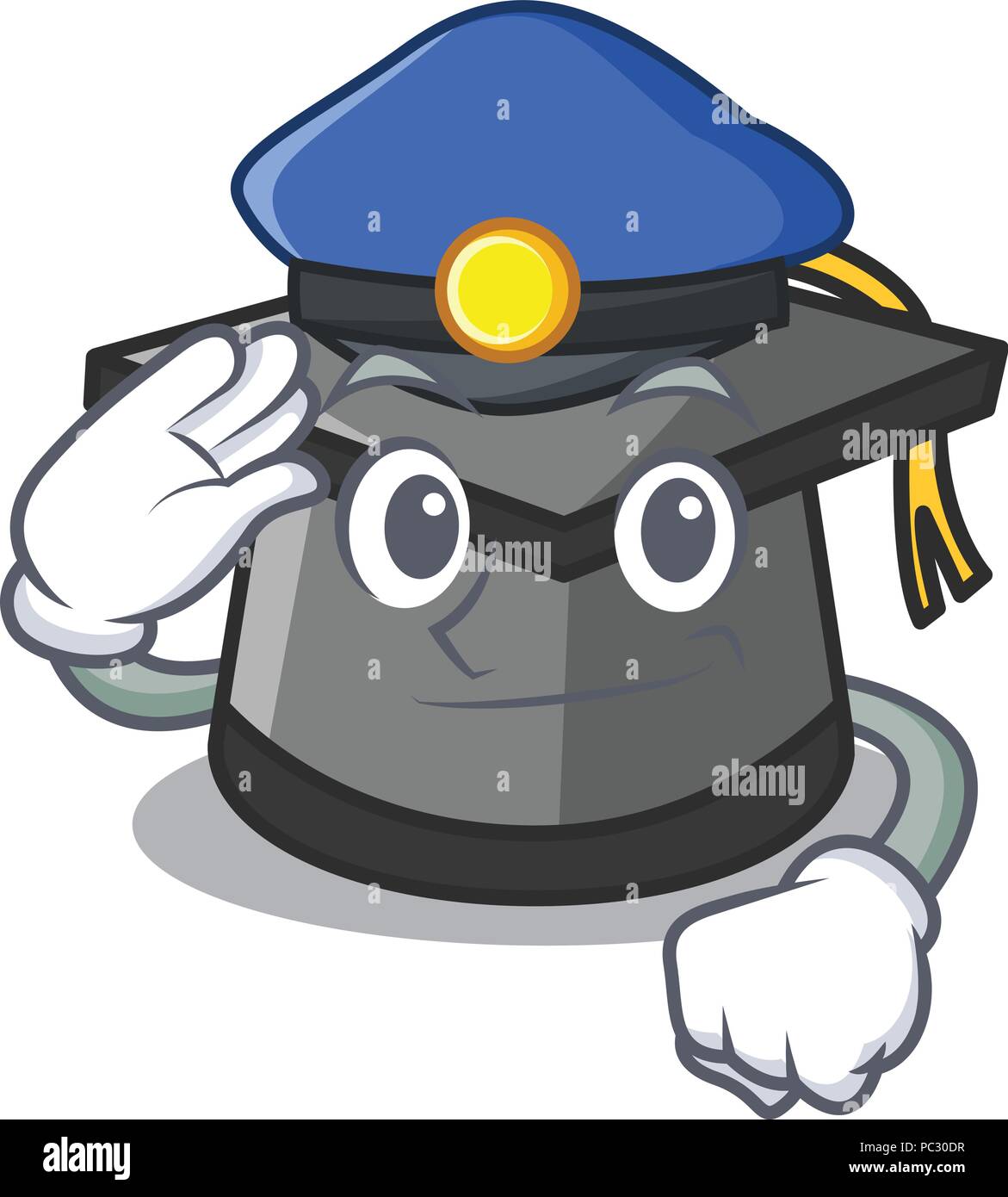 Police graduation hat character cartoon Stock Vector Image & Art - Alamy