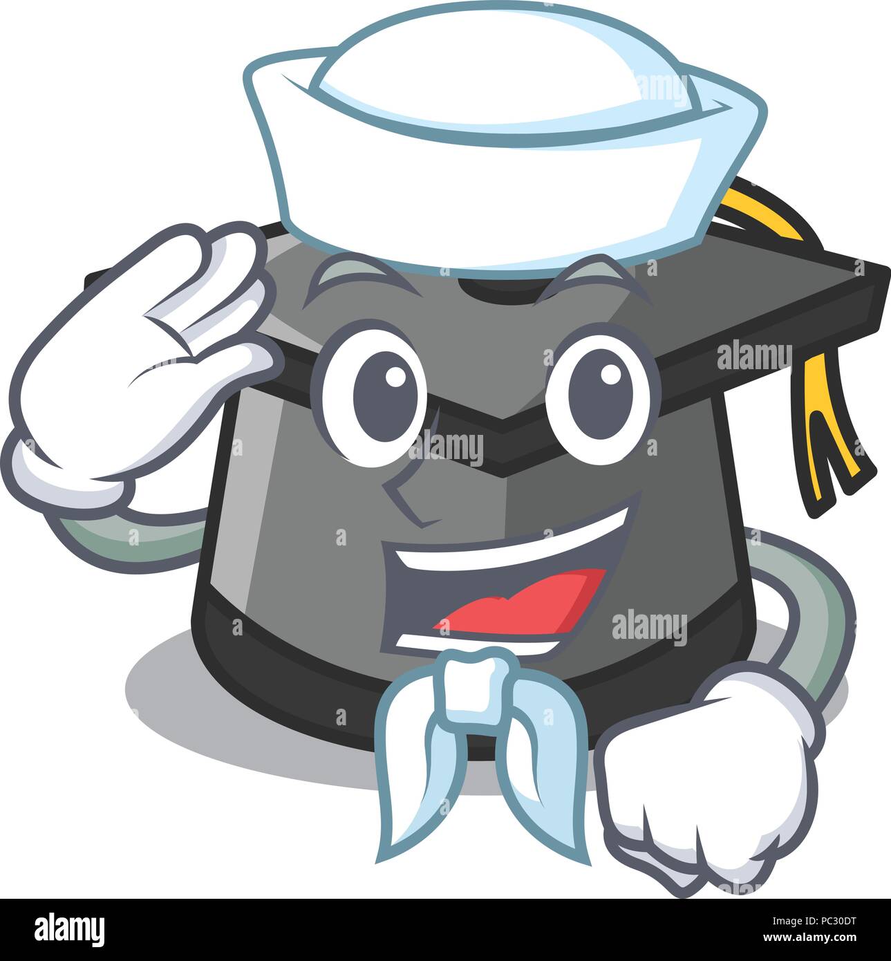 Sailor graduation hat character cartoon Stock Vector Image & Art - Alamy