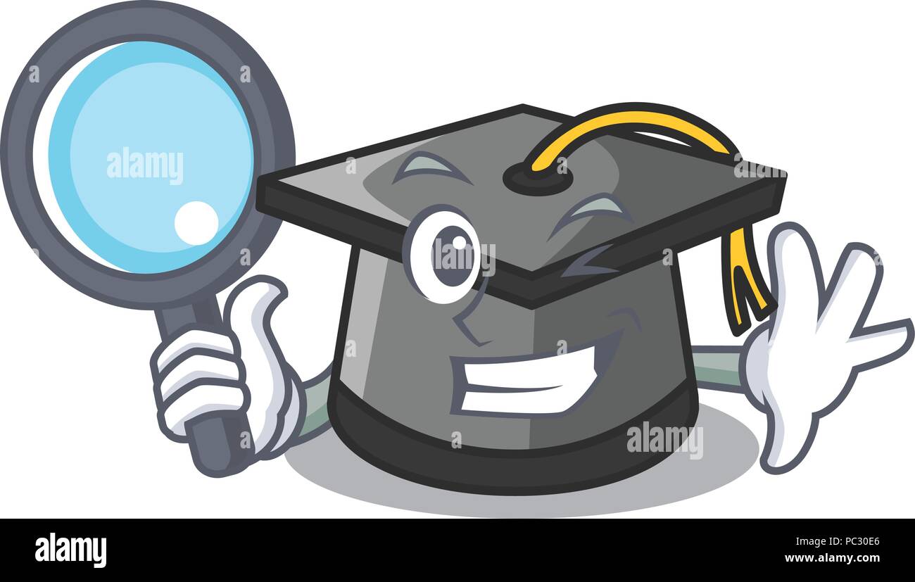 Detective graduation hat character cartoon Stock Vector Image & Art - Alamy