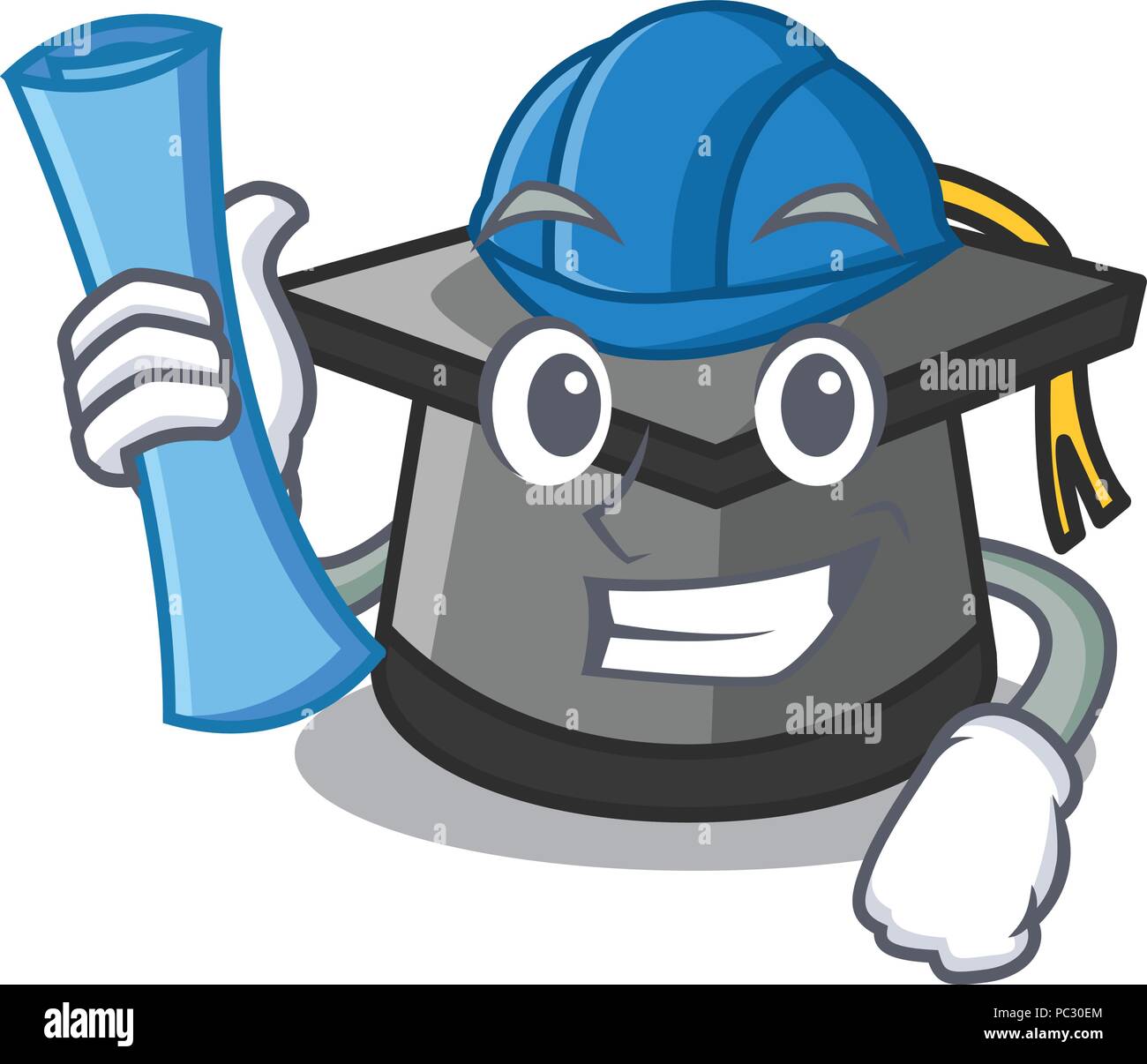 Architect graduation hat character cartoon Stock Vector Image & Art - Alamy