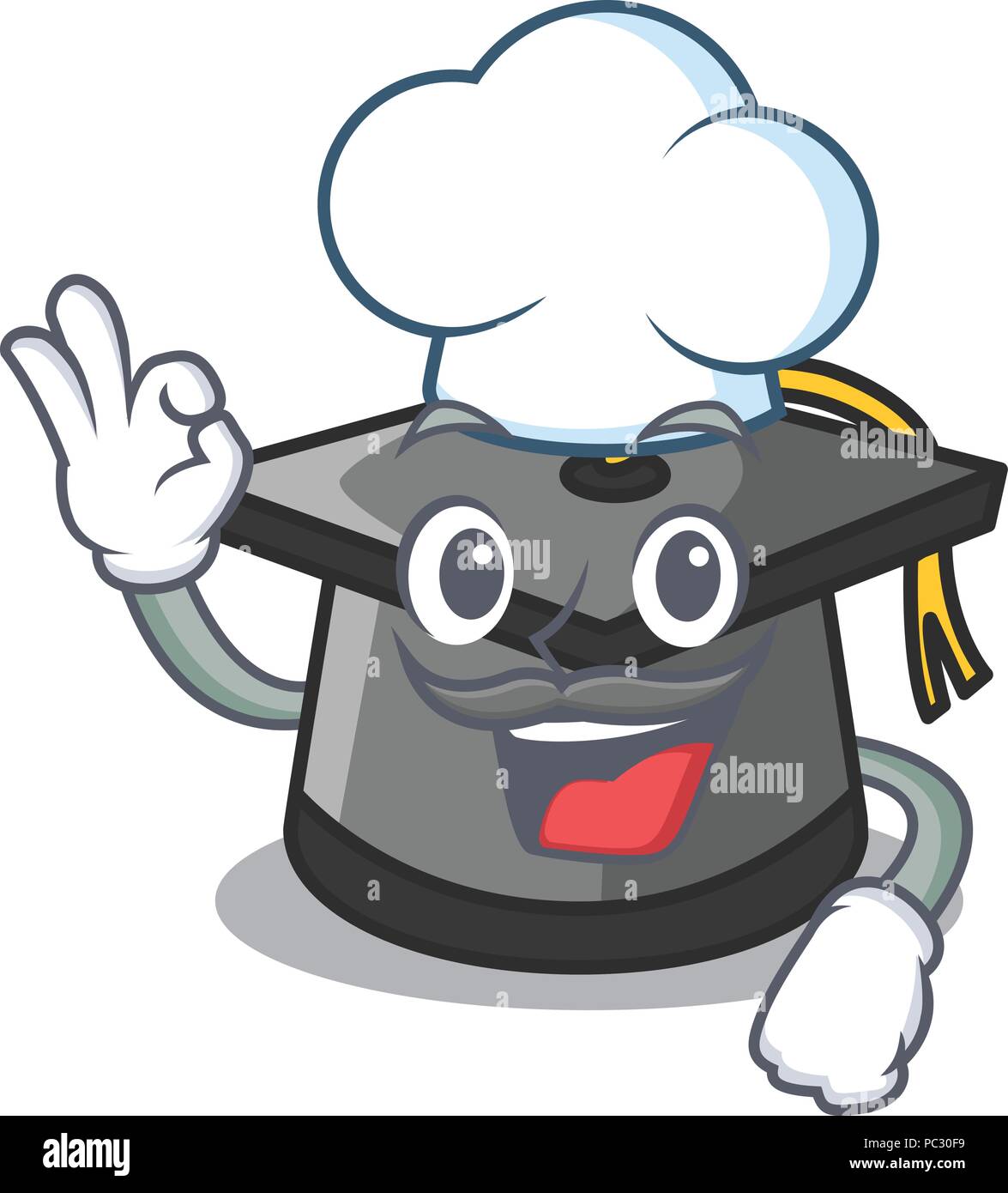 Chef graduation hat character cartoon Stock Vector Image & Art - Alamy
