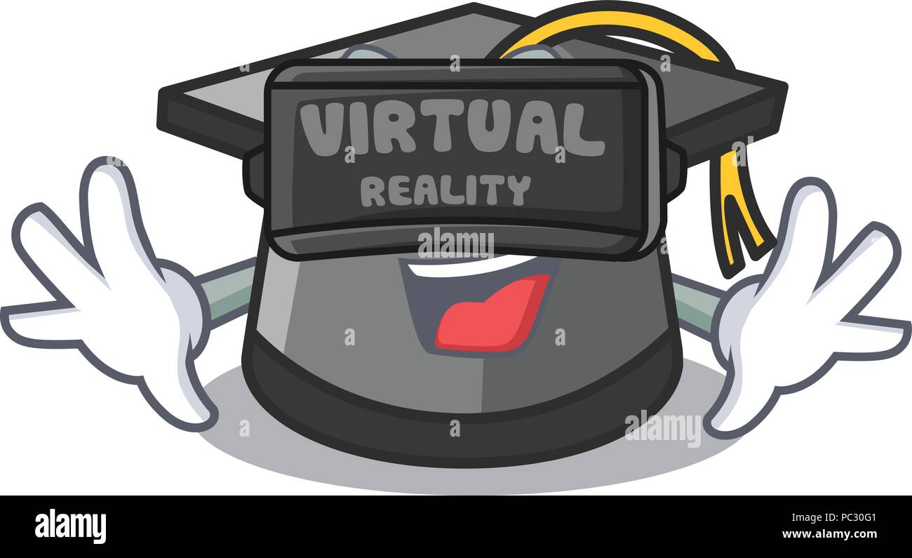 Virtual reality graduation hat mascot cartoon Stock Vector Image & Art ...