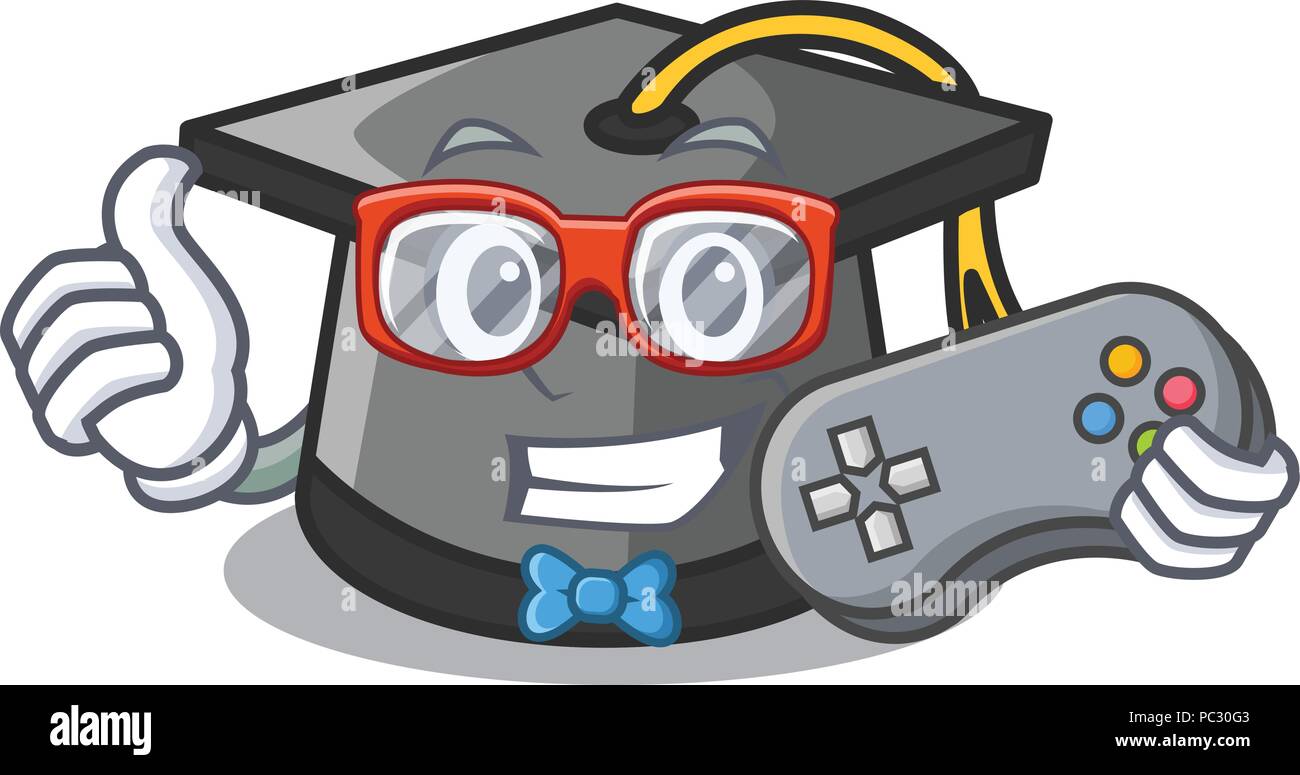 Gamer graduation hat mascot cartoon Stock Vector Image & Art - Alamy