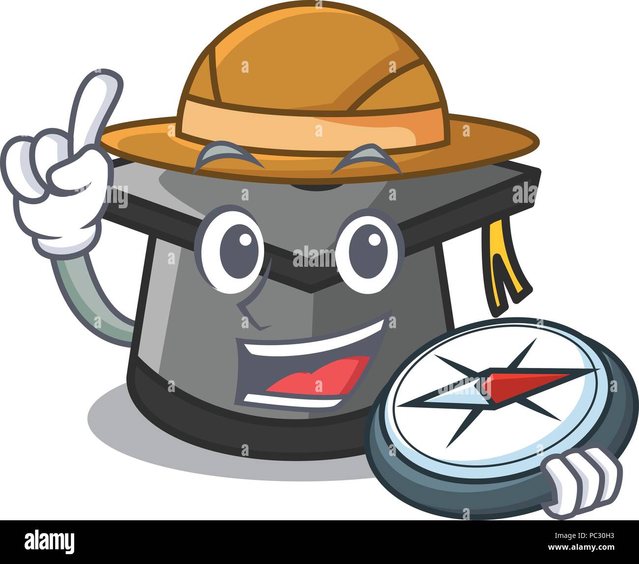 Explorer graduation hat mascot cartoon Stock Vector Image & Art - Alamy