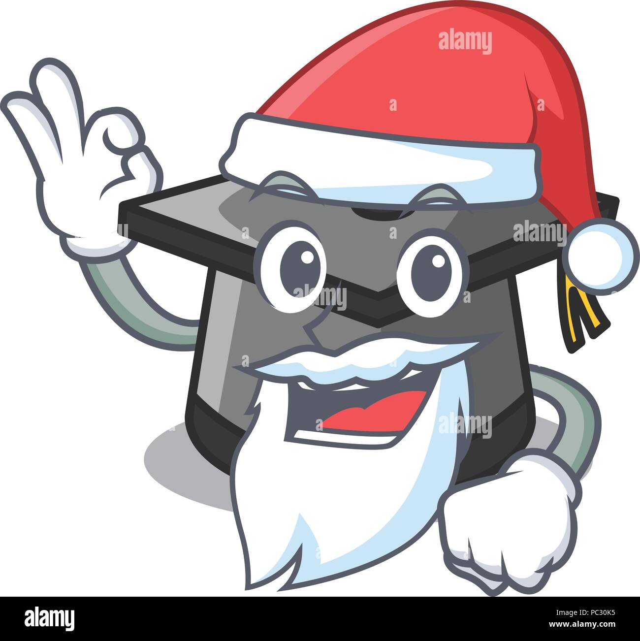 Santa graduation hat mascot cartoon Stock Vector Image & Art - Alamy