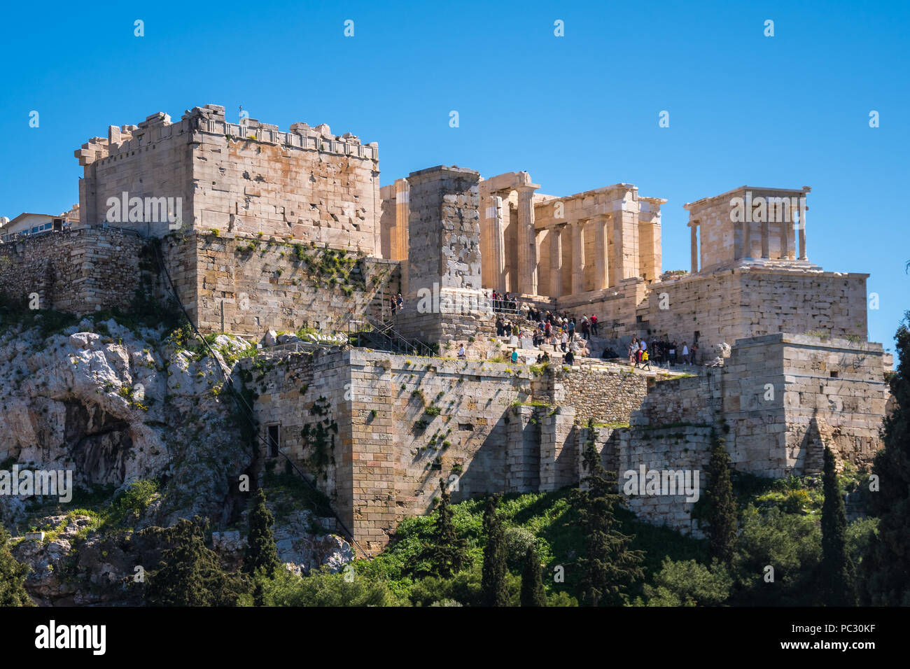 view of Parthenon from the opposite mountain, the entrance to the ...