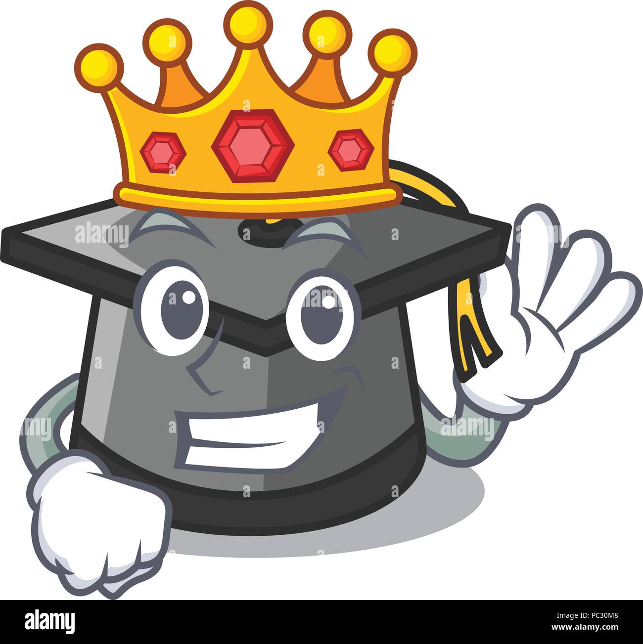 King graduation hat mascot cartoon Stock Vector Image & Art - Alamy