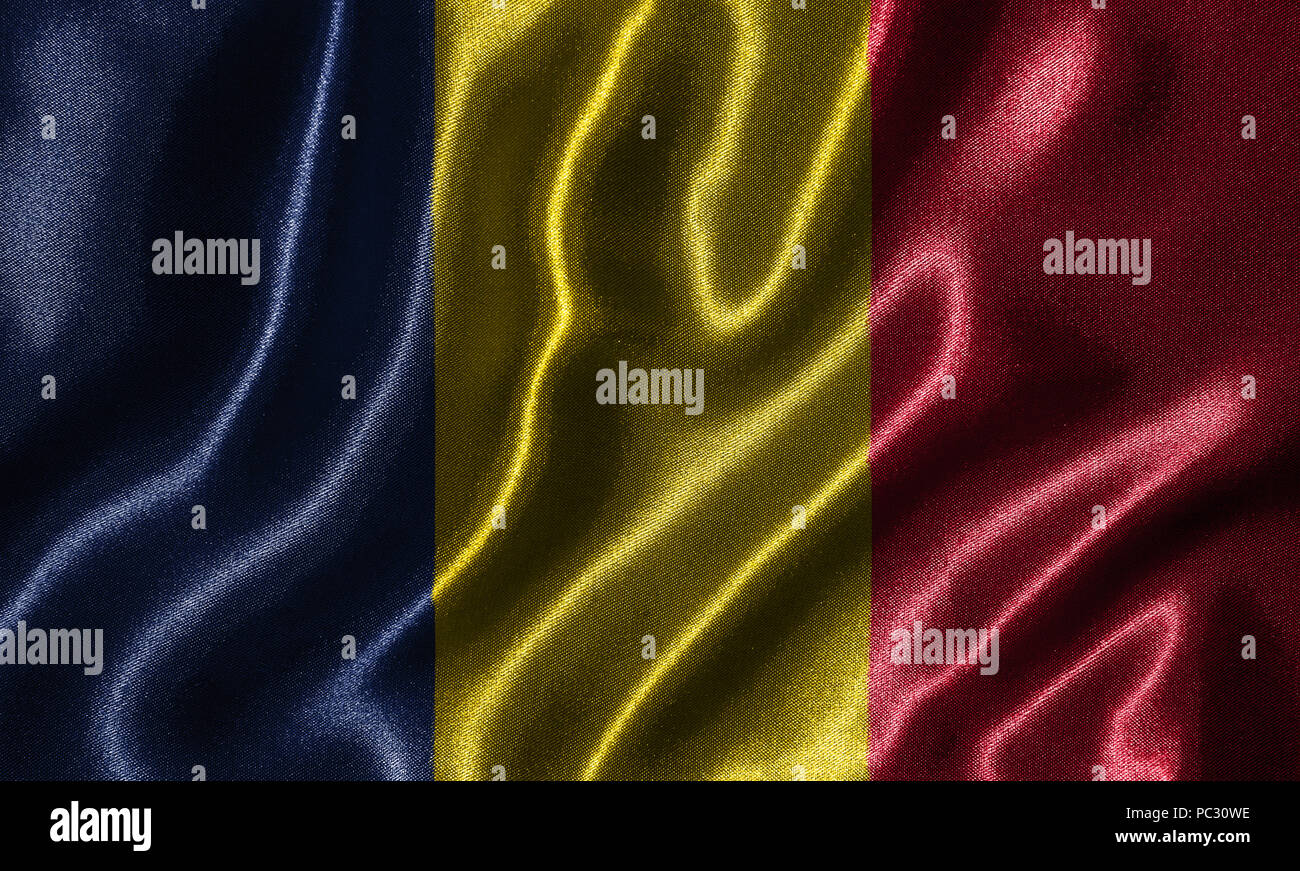 Chad flag - Fabric flag of Chad country, Background and wallpaper of ...
