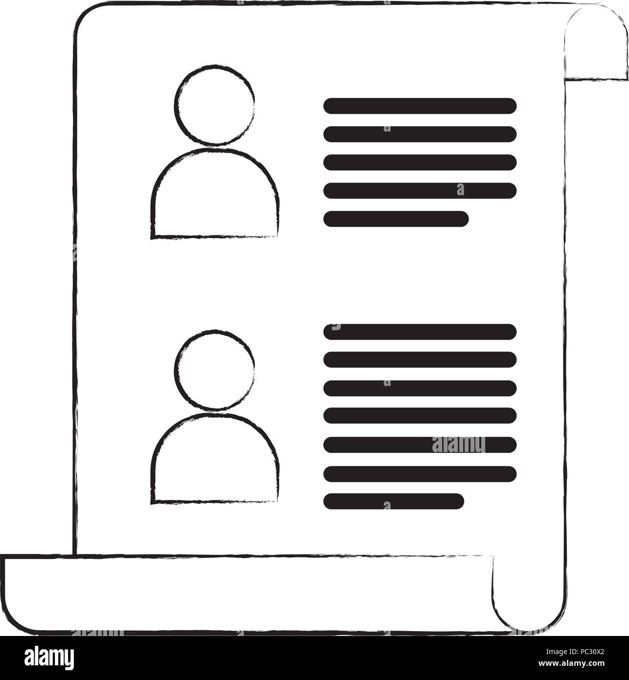 document over white background, vector illustration Stock Vector Image ...