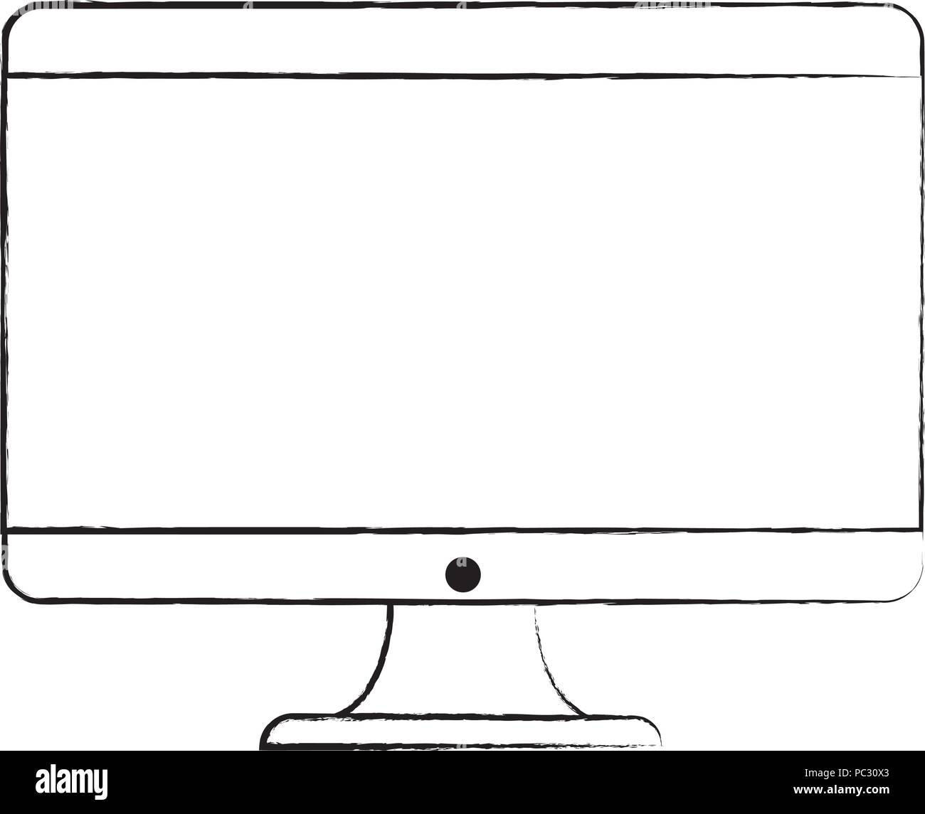 computer monitor icon over white background, vector illustration Stock ...