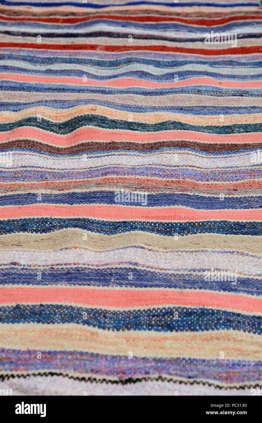 Handmade striped mat Stock Photo - Alamy