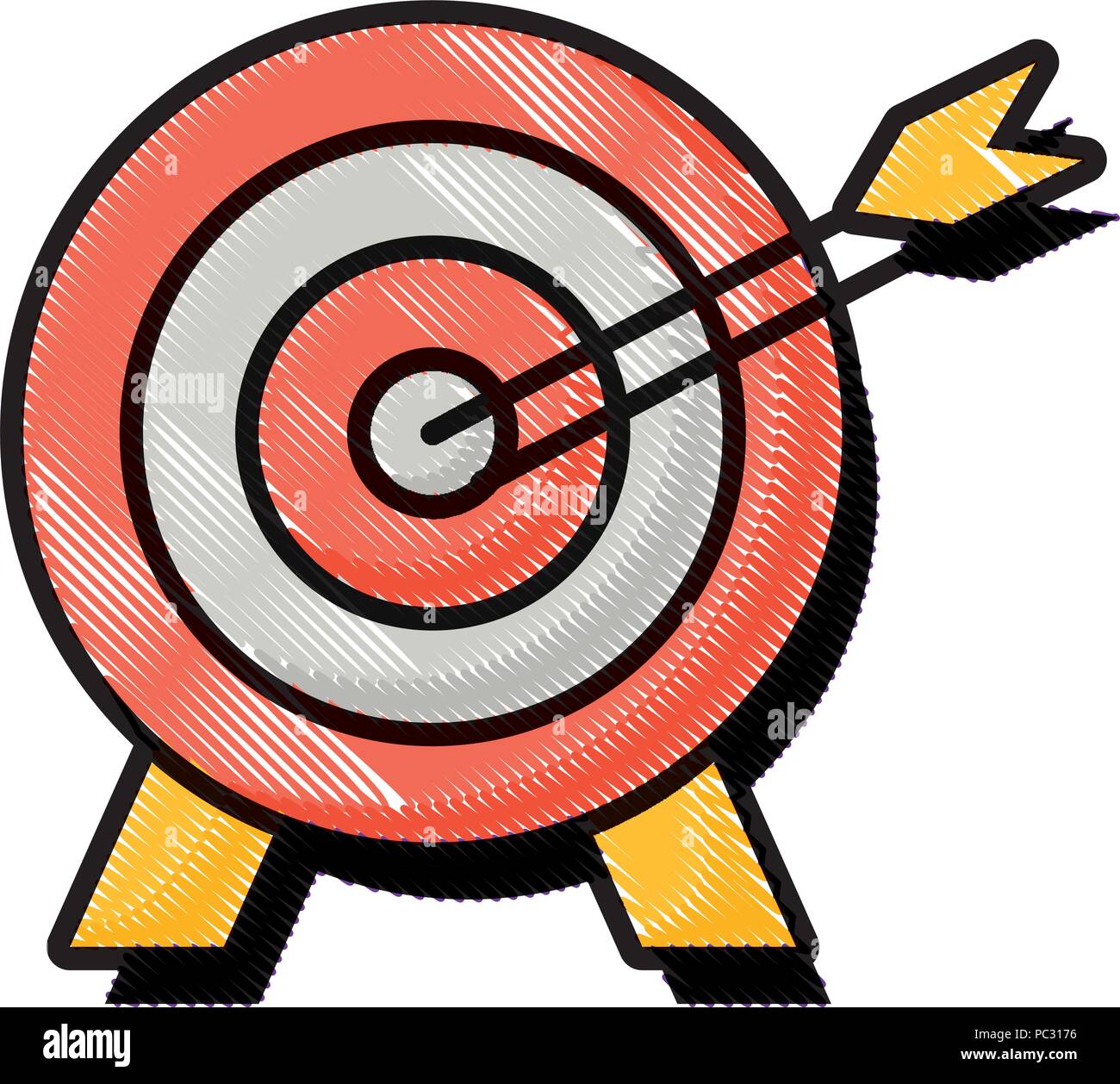 target and bow over white background, vector illustration Stock Vector ...