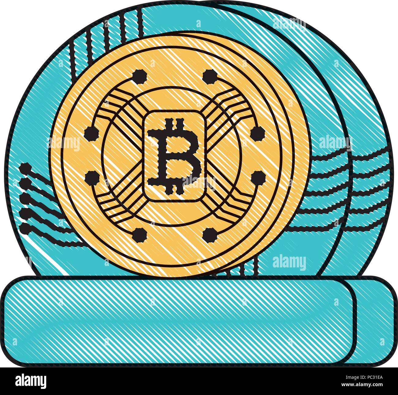 bitcoin emblem icon over white background, vector illustration Stock ...