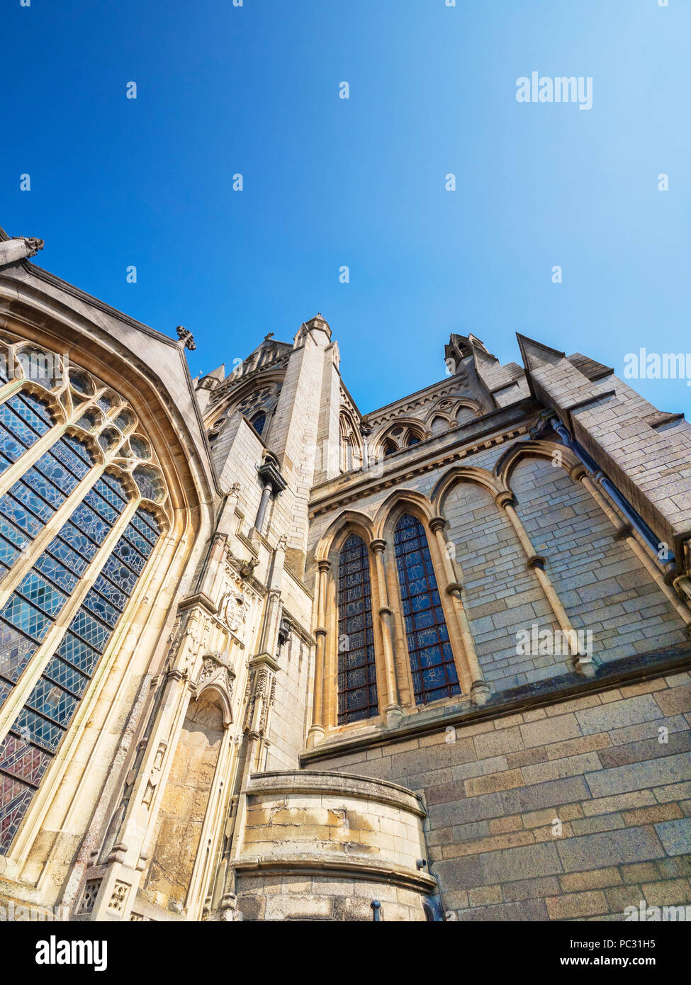 South facade of Truro Cathedral, the Cathedral of the Blessed Virgin ...