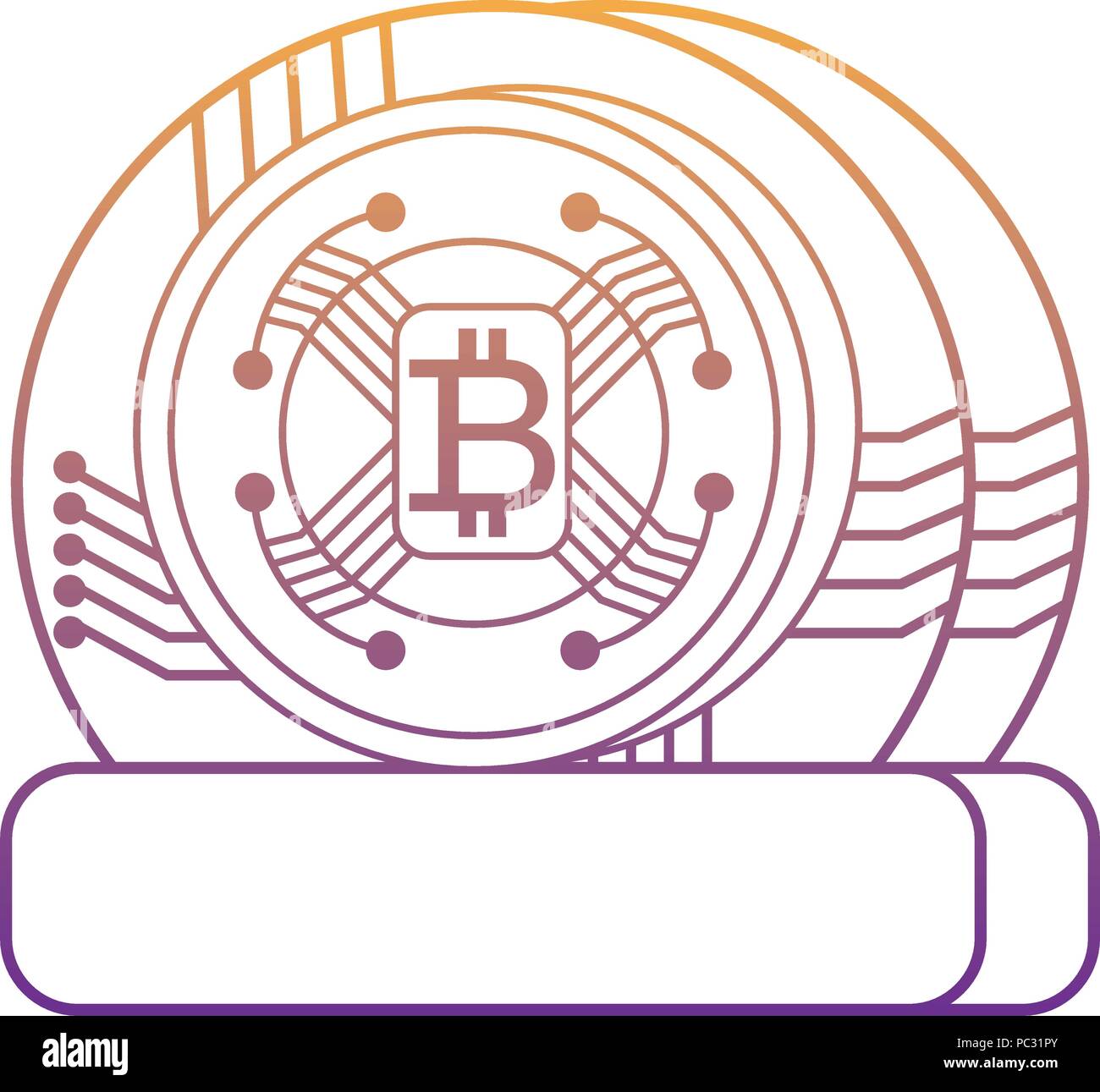 bitcoin emblem icon over white background, vector illustration Stock ...