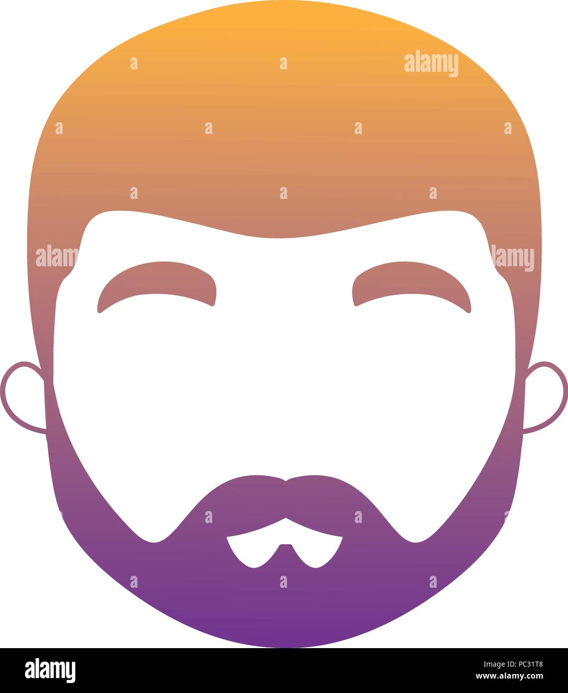 avatar man with beard over white background, vector illustration Stock ...