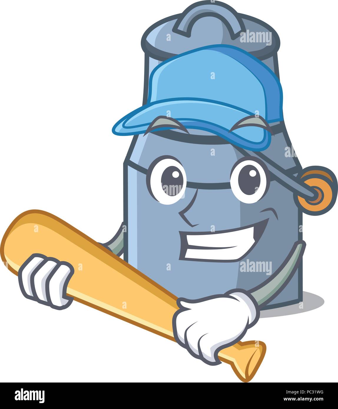 Playing baseball milk can character cartoon Stock Vector Image & Art ...