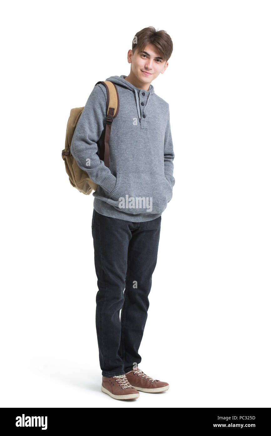 Portrait of cheerful male college student Stock Photo - Alamy
