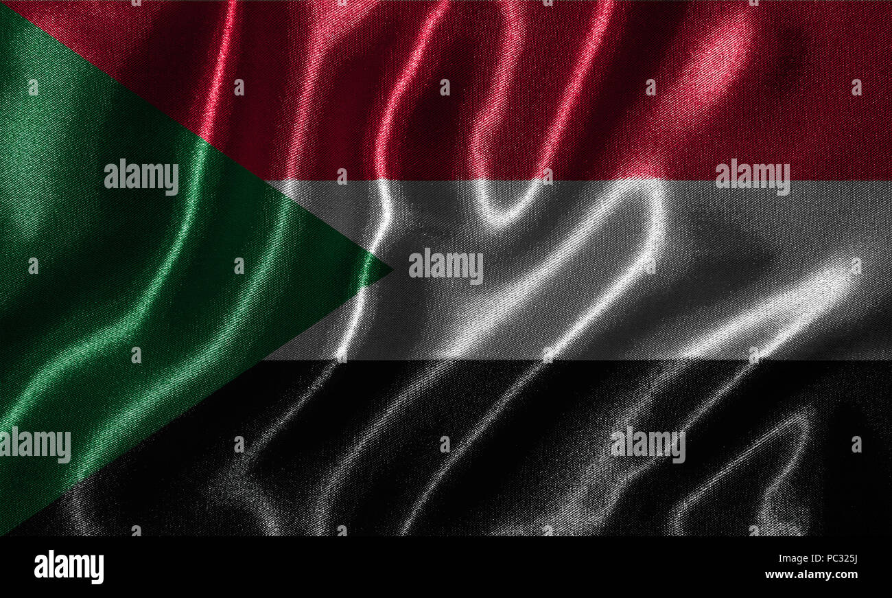 Sudan flag - Fabric flag of Sudan country, Background and wallpaper of ...