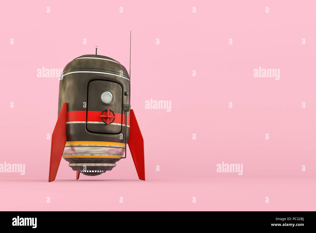 space capsule isolated on pink background 3d illustration Stock Photo ...