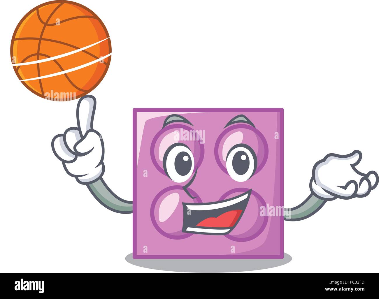 With basketball toy brick character cartoon Stock Vector Image & Art ...