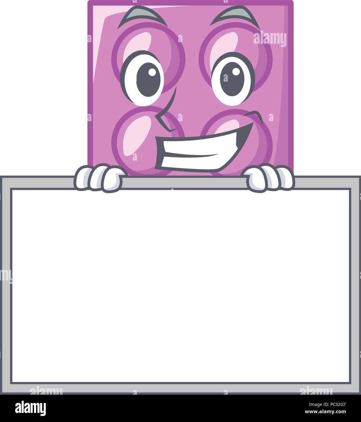 Grinning with board toy brick character cartoon Stock Vector Image ...