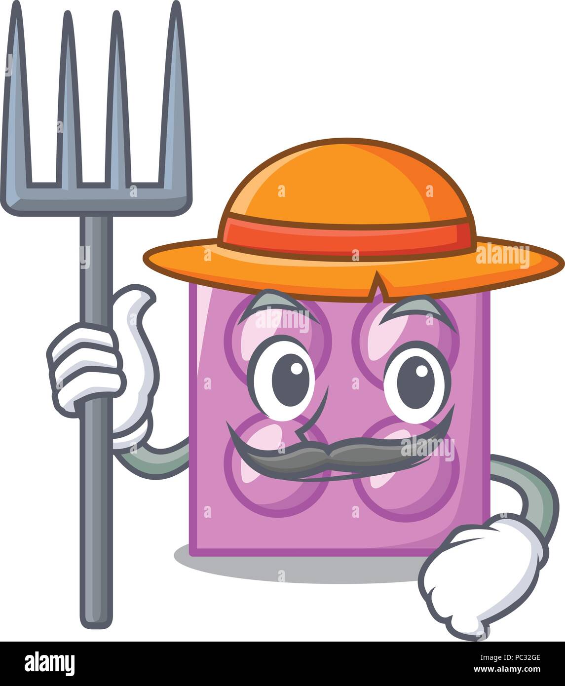 Farmer toy brick character cartoon Stock Vector Image & Art - Alamy