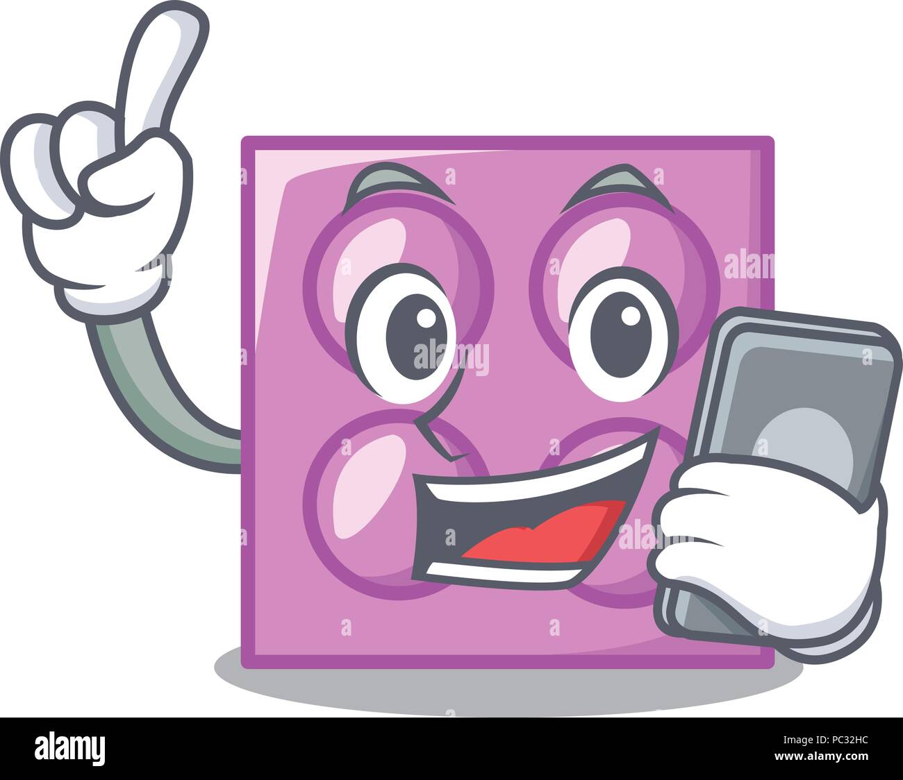 With phone toy brick character cartoon Stock Vector Image & Art - Alamy