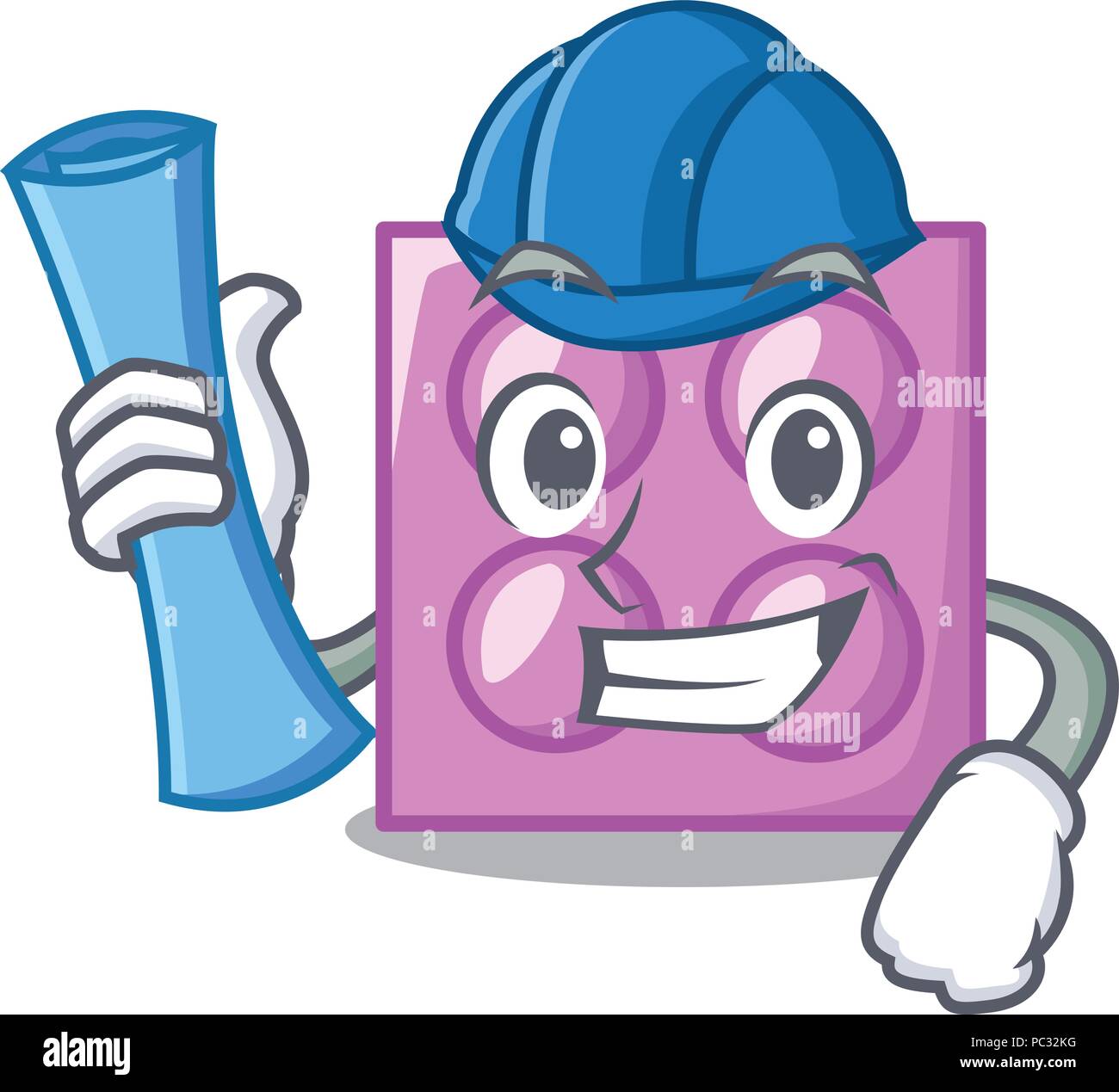 Architect toy brick character cartoon Stock Vector Image & Art - Alamy
