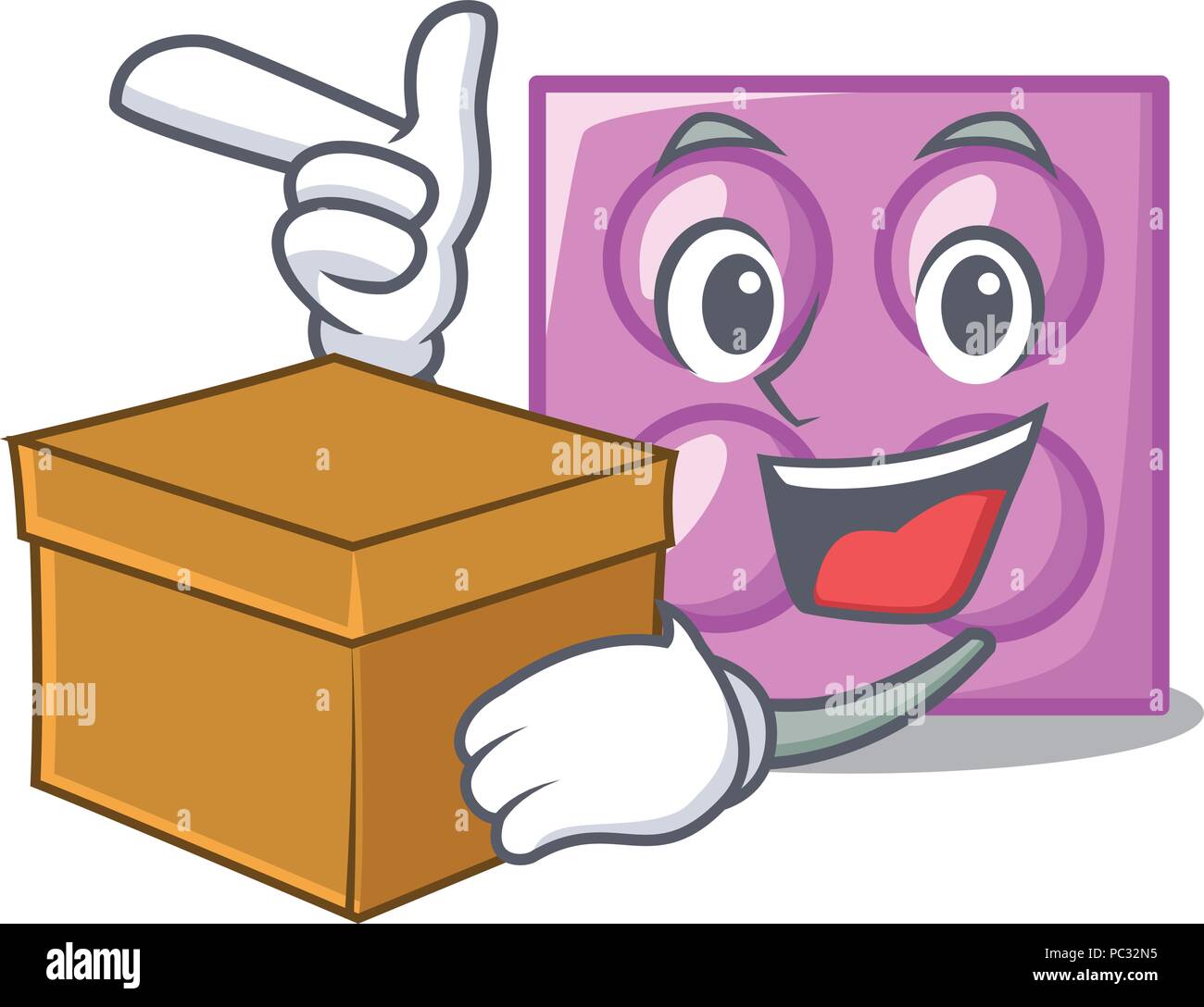 With box toy brick character cartoon Stock Vector Image & Art - Alamy