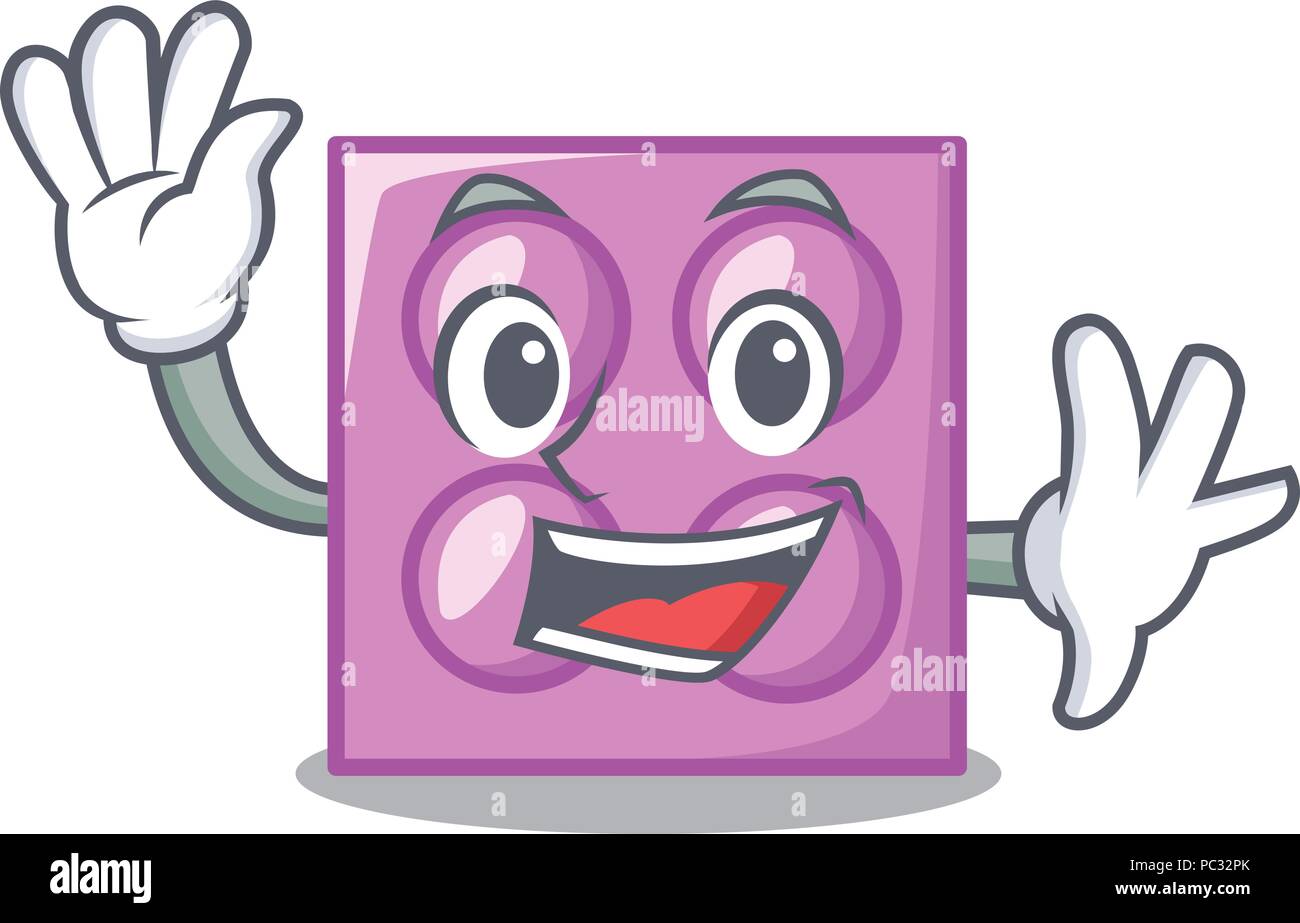 Waving toy brick character cartoon Stock Vector Image & Art - Alamy