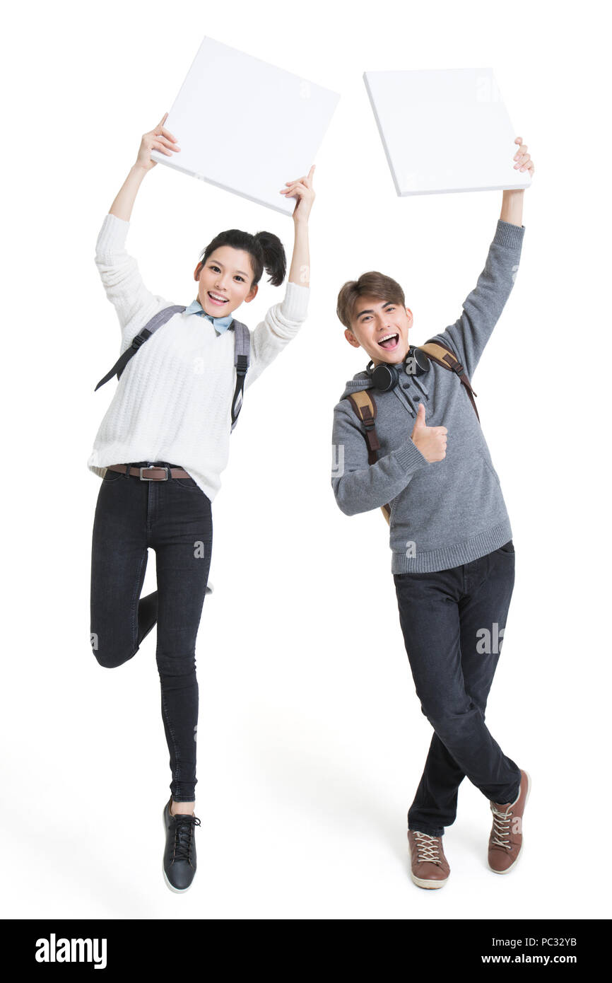 Student gesturing thumbs up Cut Out Stock Images & Pictures - Alamy