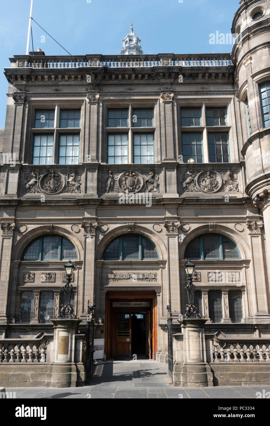 Exterior of Central Library in Edinburgh Old Town, Scotland, UK Stock ...