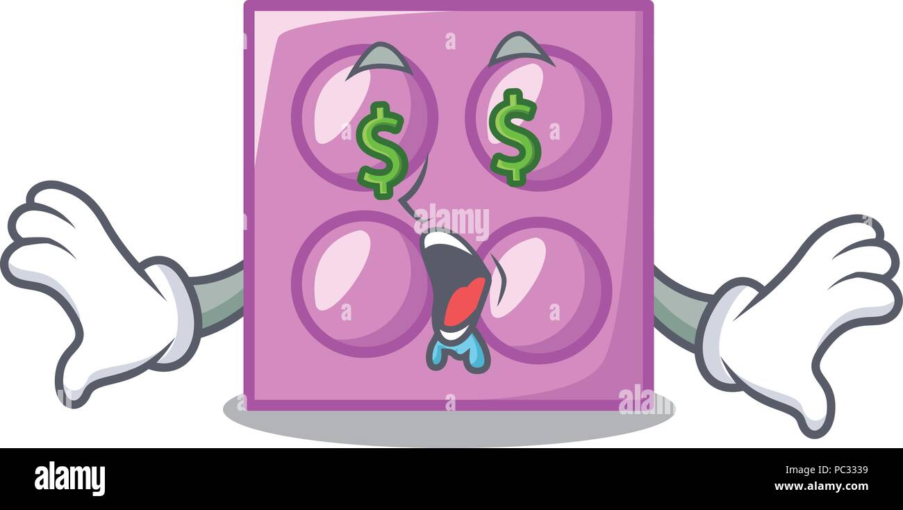 Money eye toy brick mascot cartoon Stock Vector Image & Art - Alamy