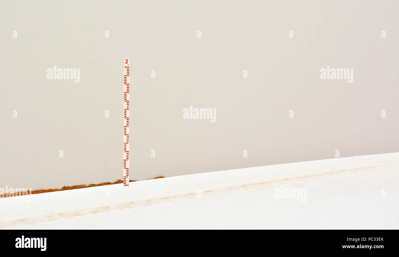 snow measuring instrument at a weather station Stock Photo - Alamy