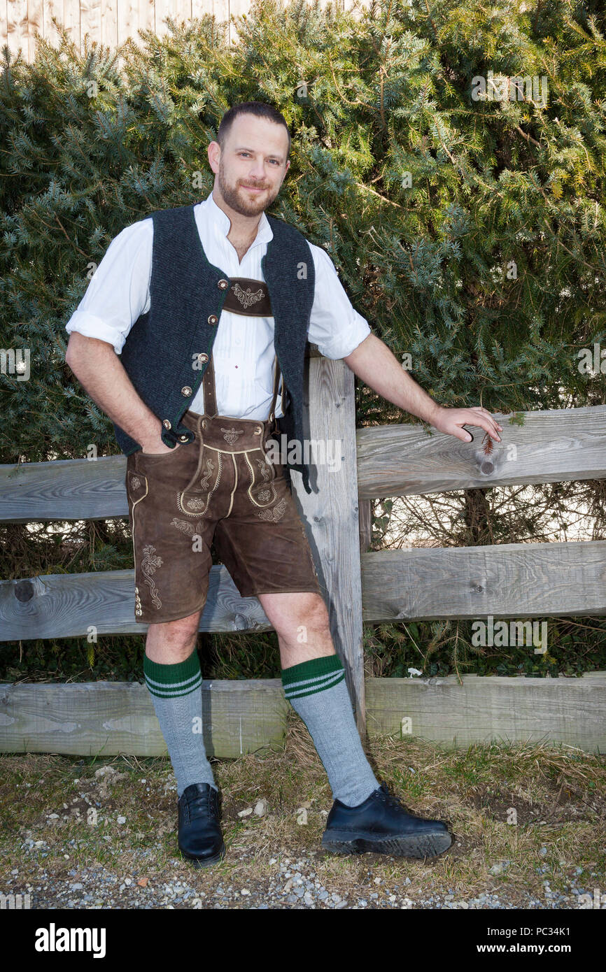 An image of a man in bavarian traditional cloth Stock Photo - Alamy